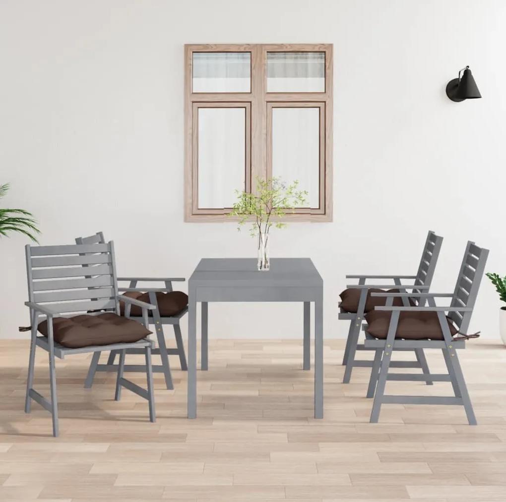 vidaXL Zahradní jídelní židle s poduškami 4 ks masivní akáciové dřevo [3078423] Barva: Jasně zelená