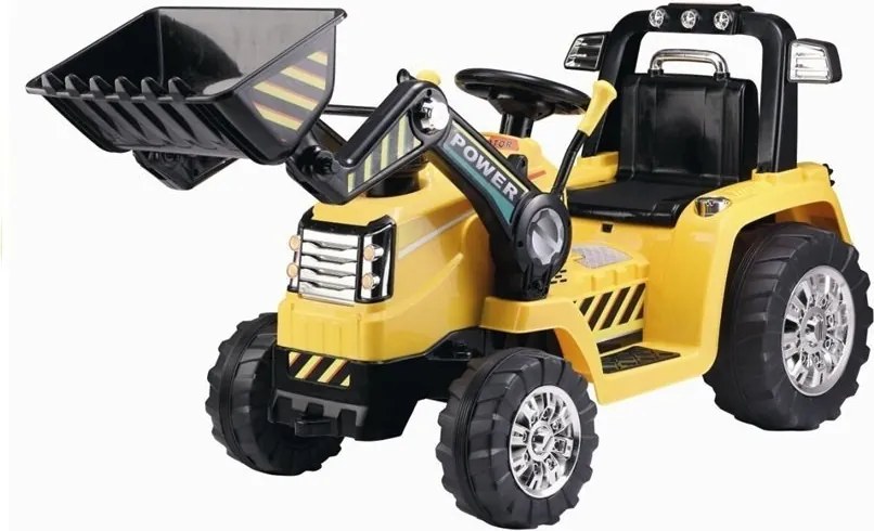 LEAN CARS Elektrický traktor s bagrem na baterie ZP1005 pro děti žlutý