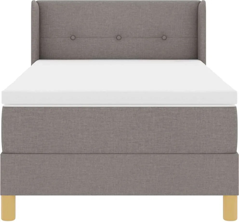 Postel s boxspringem s čelo Taupe 200 x 100 cm textil 3341283