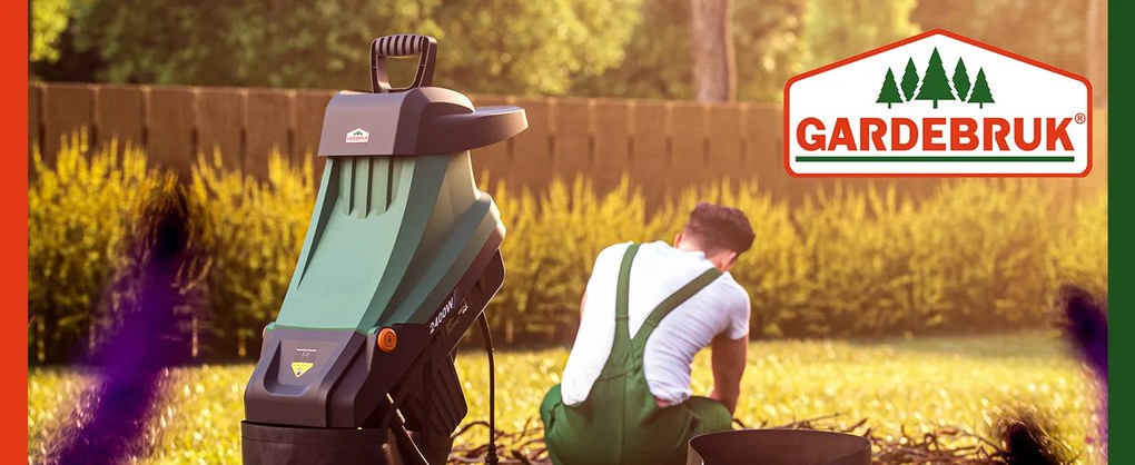 Drtič větví 2400W s 2 sběrné vaky je 50L