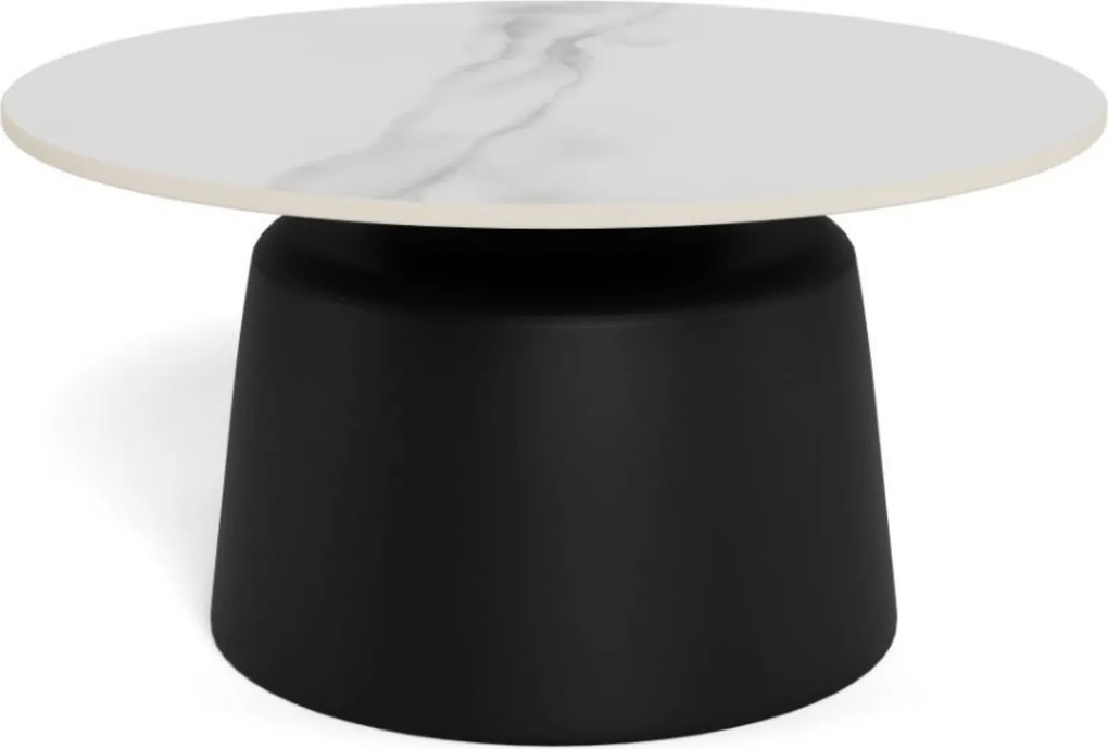 Konferenční stolek Santorini 70 cm černý/mramorově bílý