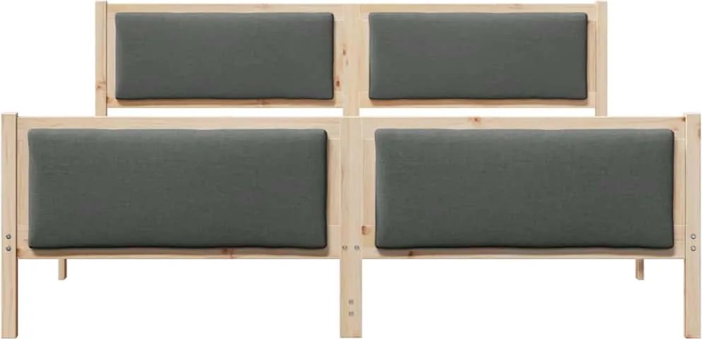 Rám postele s čelo Tmavě šedá 200 x 200 cm textil 3394244
