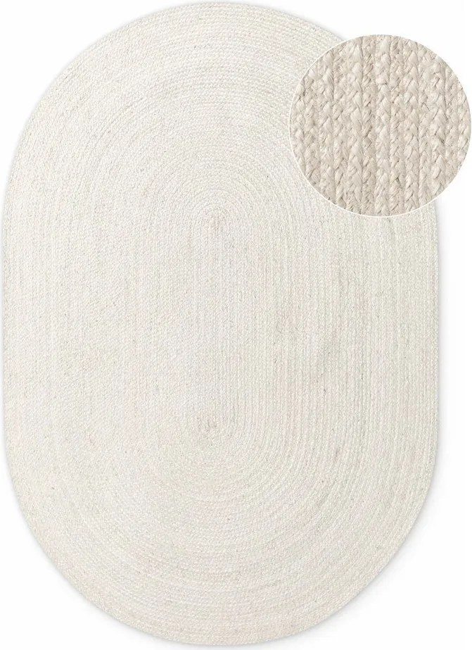 Krémový oboustranný/ručně tkaný jutový koberec 160x230 cm Braided – Hanse Home
