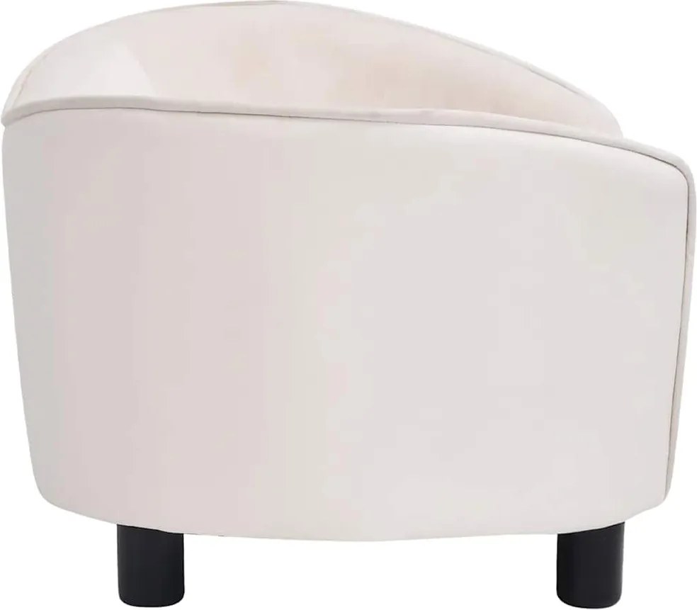 Pohovka pro psy krémová 69 x 49 x 40 cm plyš a umělá kůže 171036