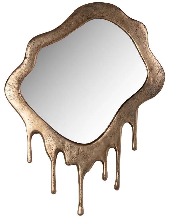 OnaDnes -20% Zlaté kovové závěsné zrcadlo Richmond Drops 74 x 56 cm