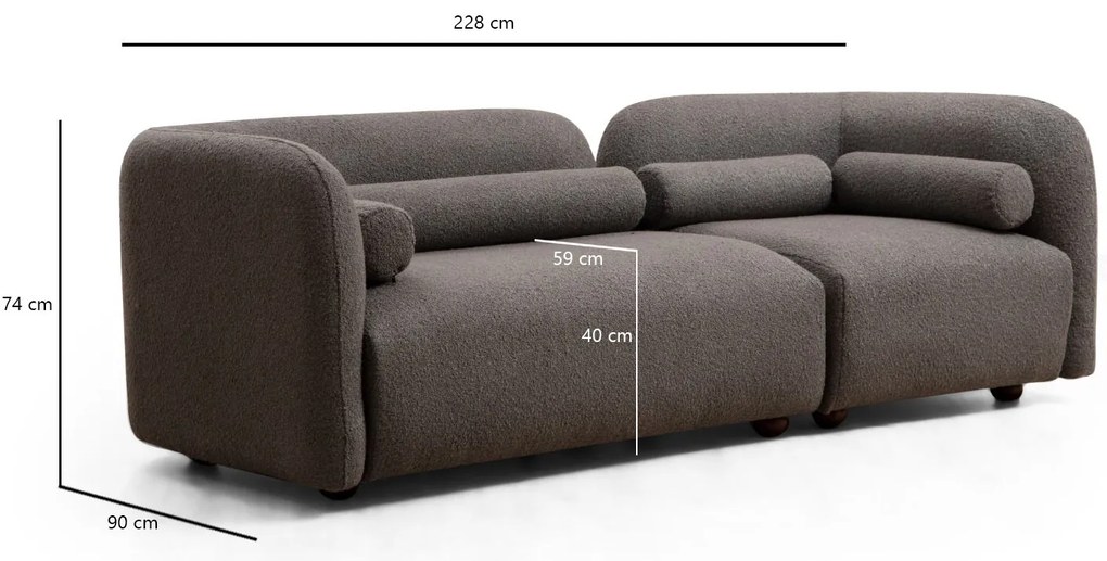 Hanah Home Pohovka VICTORIA šedá 859FTN2040