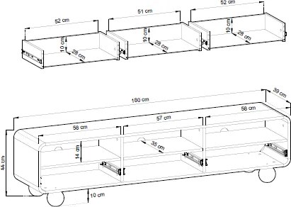 Piaski TV stolek ALBION RTV180
