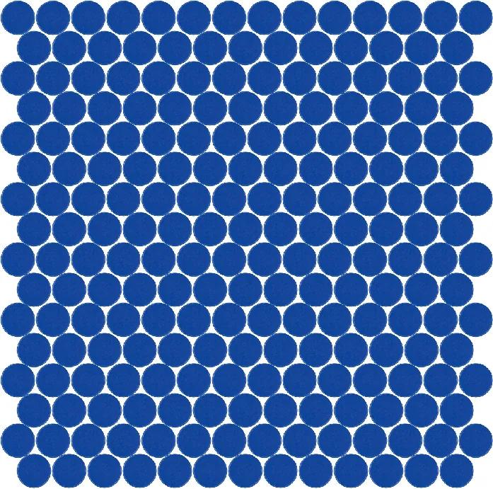 Hisbalit Obklad skleněná modrá Mozaika 320C MAT kolečka  kolečka prům. 2,2 (33,33x33,33) cm - KO320CMH