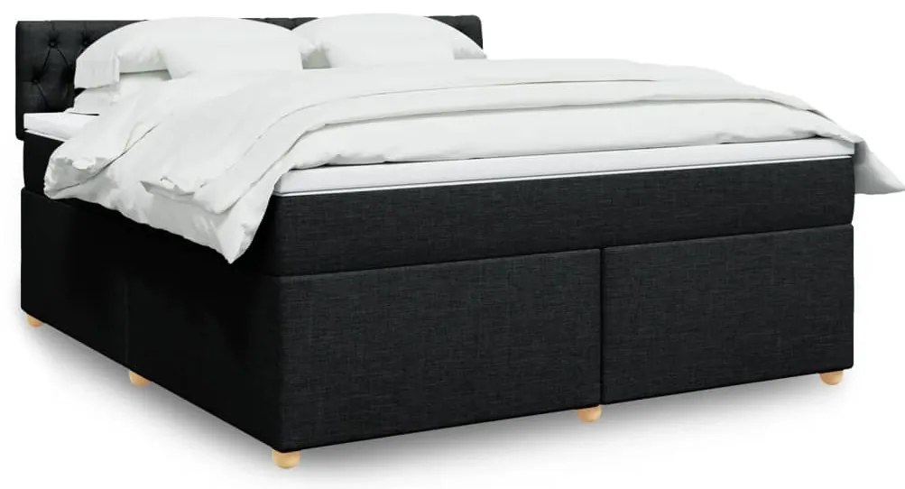 Box spring postel s matrací černá 180x200 cm textil 3286768