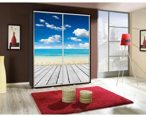 PENY skříň, posuvné dveře s grafickým potiskem - pláž
