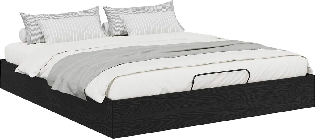 Ottoman postel Černý Dub 203 x 180 x 25 cm Dřevěný materiál 3409206