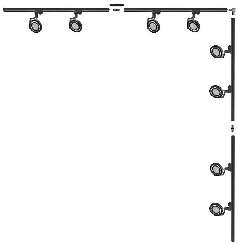 Zuma Line 3590 - Bodové svítidlo v lištovém systému MASTER 8xGU10/15W/230V černá