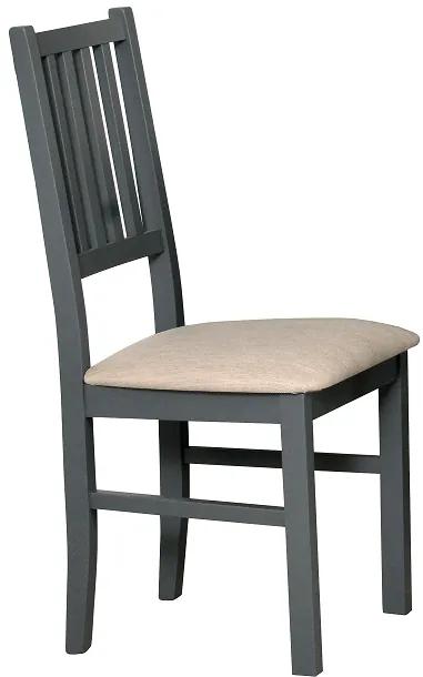 Jídelní židle NIEL 7 Dřevo Grafit / látka bílá káva