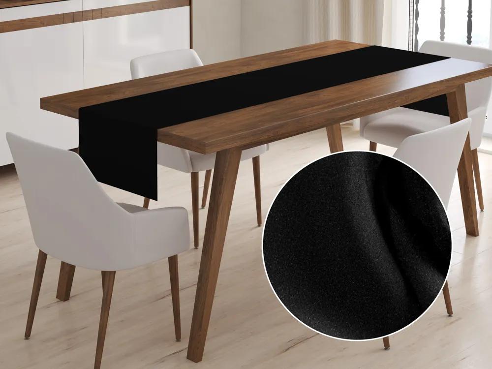 Biante Dekorační běhoun na stůl Rongo RG-014 Černý 35x140 cm