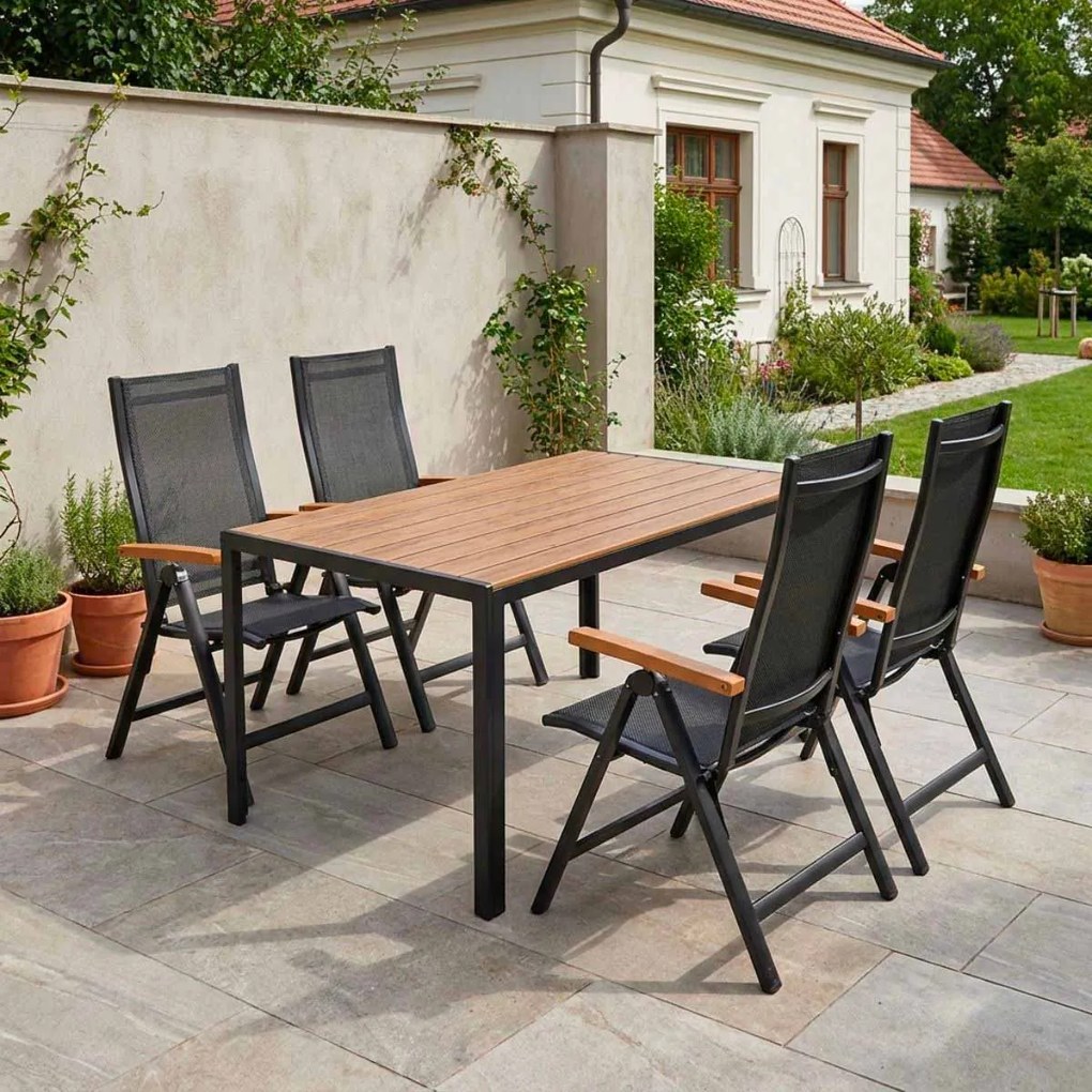 Vikio Zahradní jídelní set 140x80 pro 4 osoby přírodní VZS210P4