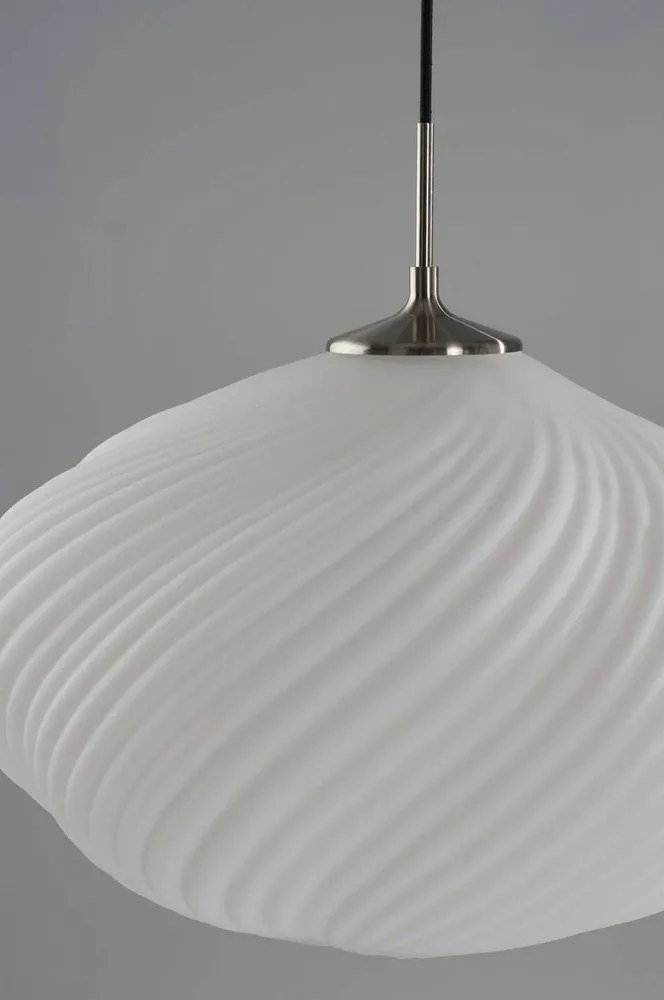 Bílé/ve stříbrné barvě stmívatelné závěsné svítidlo z opálového skla ø 50 cm Meringue – Jotex