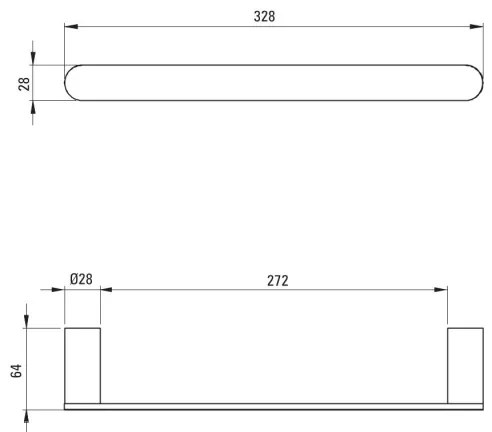 Deante ADR_N611 - Nástěnný věšák na ručníky ROUND 32,8 cm černá