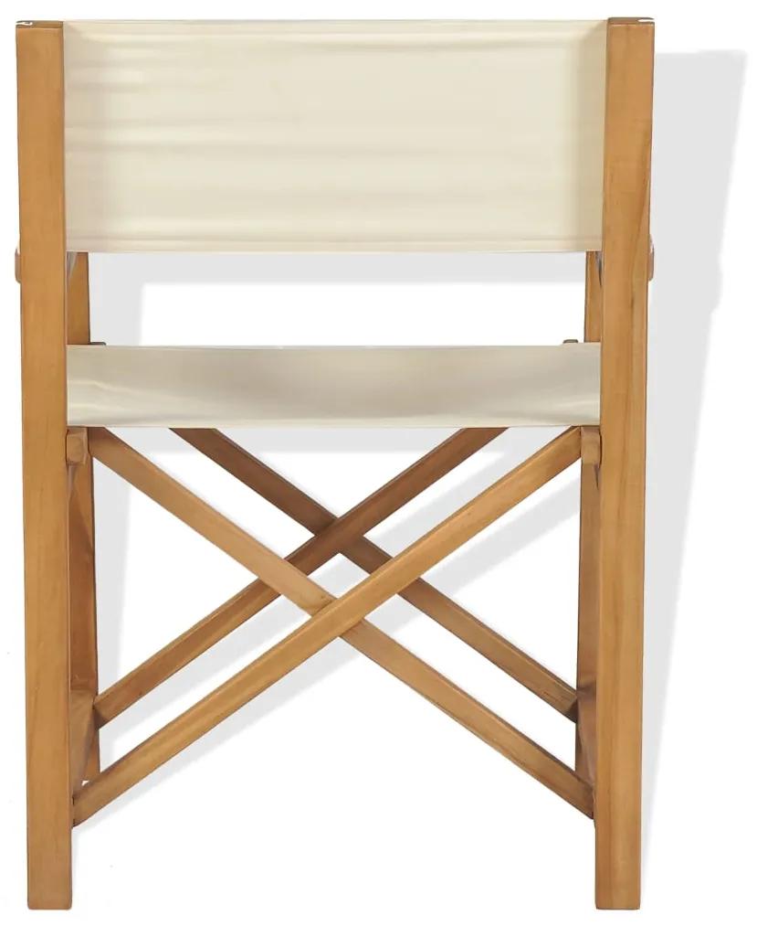 Skládací režisérské židle 2 ks masivní teakové dřevo,  3057528
