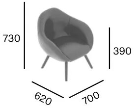 Křeslo TULO 4NN, potah III. kategorie  Marbet Style 133563