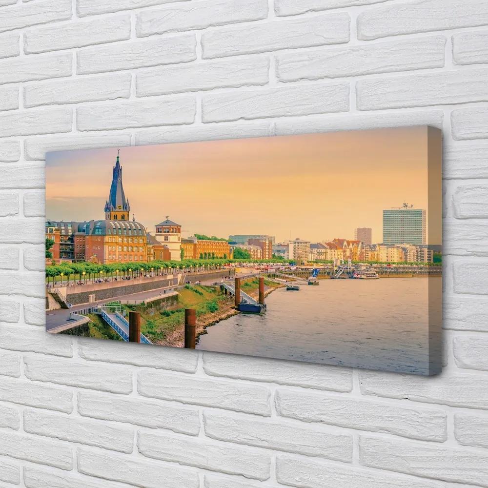 Obrazy na plátně Německo Sunrise River 125x50 cm