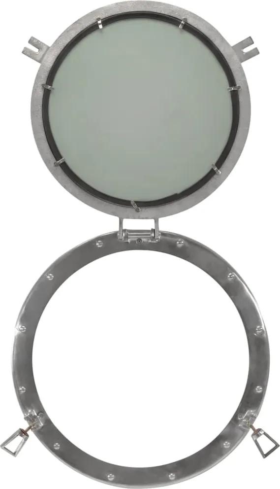vidaXL Průzorové okénko se zrcadlem nástěnné Ø 50 cm hliník a sklo [357850]