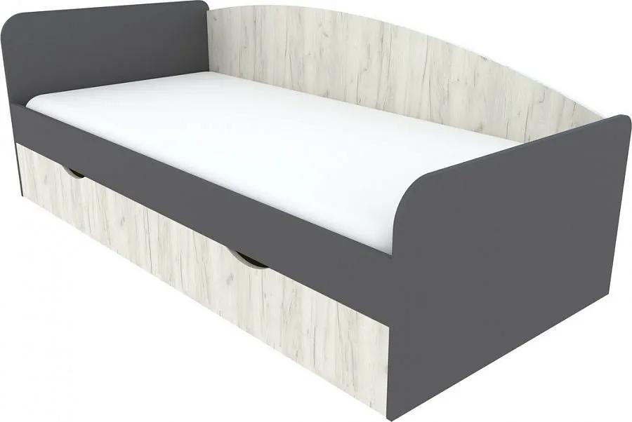 Casarredo - Komfort nábytek Postel 90x200 DISNEY dub kraft bílý/šedý grafit