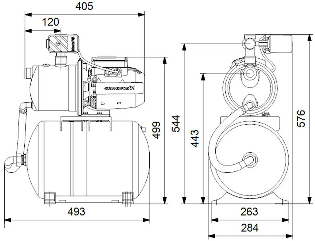 Grundfos JP 4-47 PT-H 20L Domácí vodárna 99463875