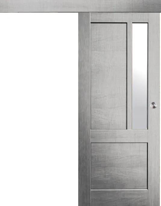 posuvné interiérové dveře na stěnu vasco doors LISBONA model 6 Průchozí rozměr: 70 x 197 cm, Orientace dveří: Levé dveře, Dekor: Bílá
