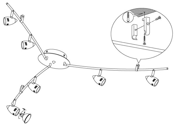 Eglo 92645 - LED Bodové svítidlo MAGNUM 6xGU10/3W/230V