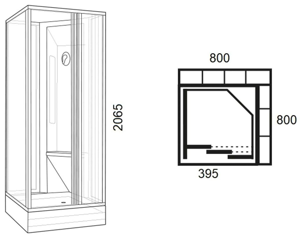 Ravak Supernova - Sprchový box 80x80 cm, s vaničkou a příslušenstvím, bílá/Grape 83644112ZG