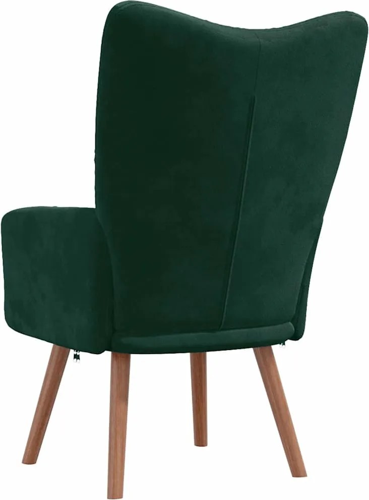 Relaxační křeslo tmavě zelené samet 328053