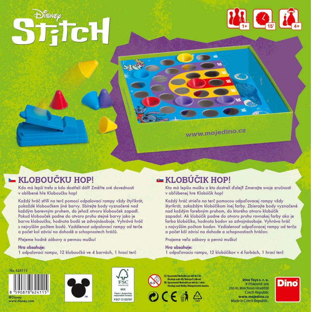 DINO Hra Kloboučku hop! Stitch *SPOLEČENSKÉ HRY* dn624115
