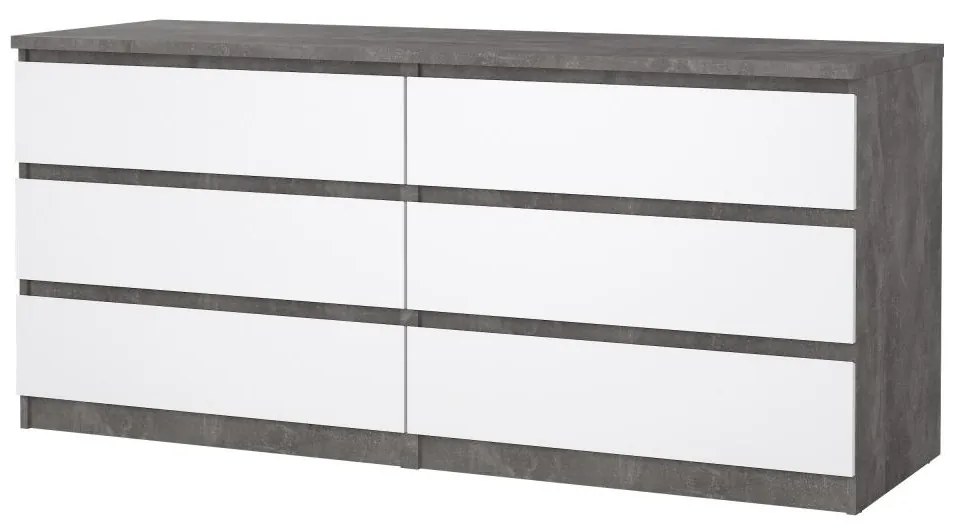 FN Komoda Simplicity 232 beton/bílý lesk
