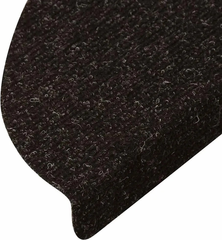 Samolepicí nášlapy na schody 15 ks 56x17x3 cm antracitové 136389