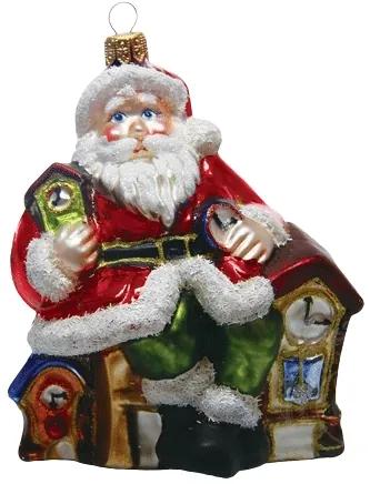 Vánoční figurka Santa s hodinami