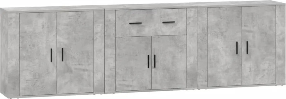 Příborníky 3 ks betonově šedé kompozitní dřevo 3185419