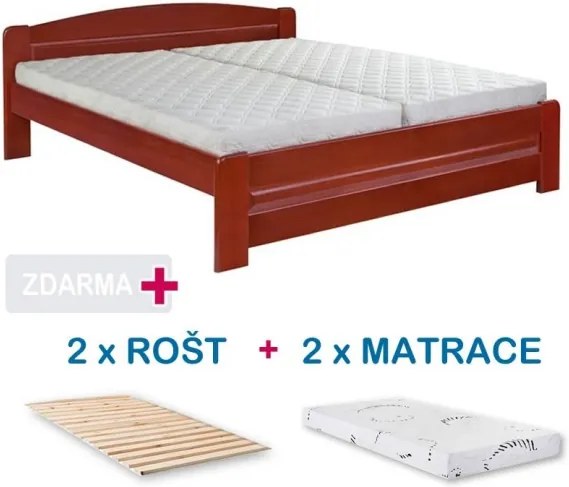 Manželská postel LADA s roštem a matrací ZDARMA 180x200, masiv buk, třešeň GR design