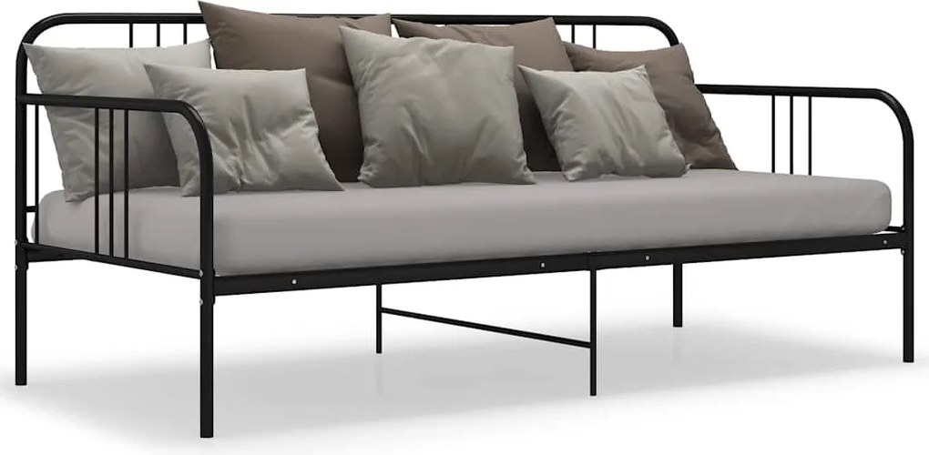 Rám postele bez matrace černý kov 90 x 200 cm 324749