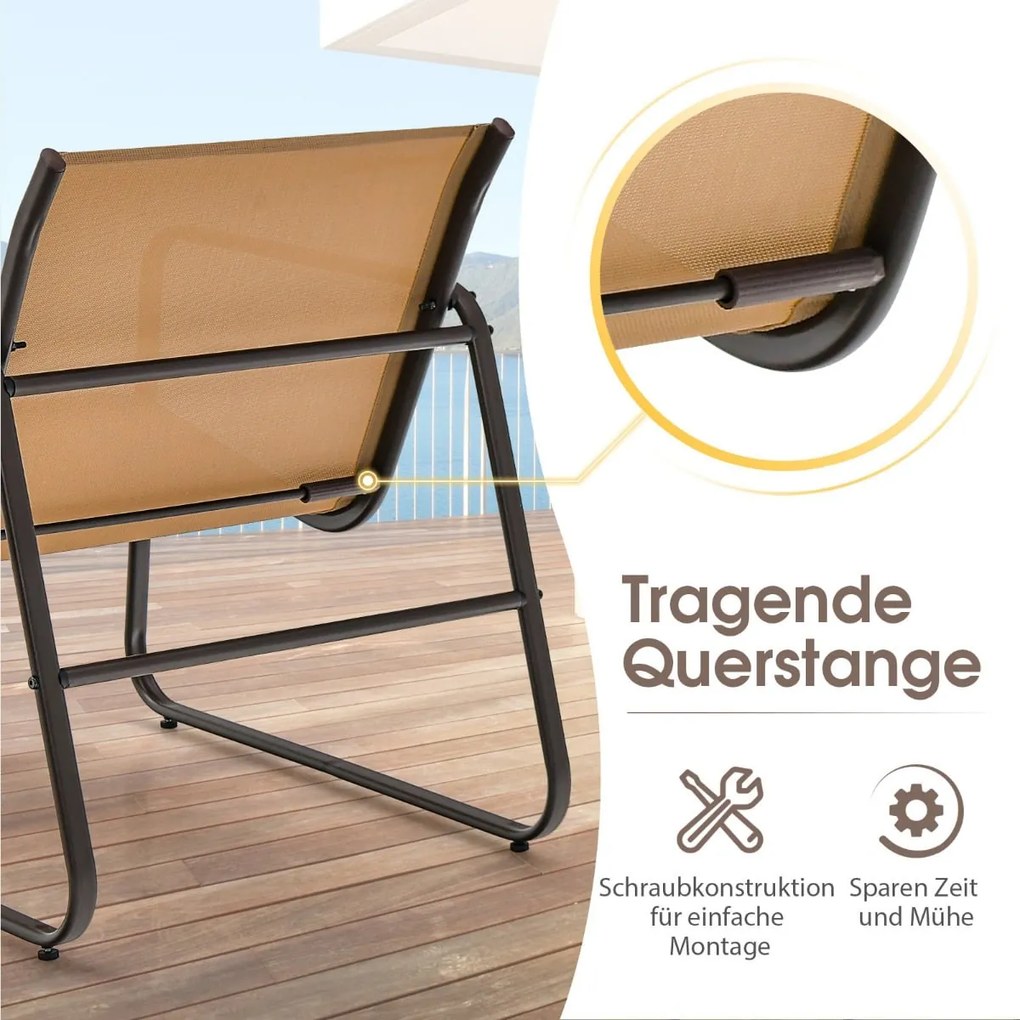 Costway 3-Piece Patio Conversation Set Venkovní sada kovových židlí a stolu