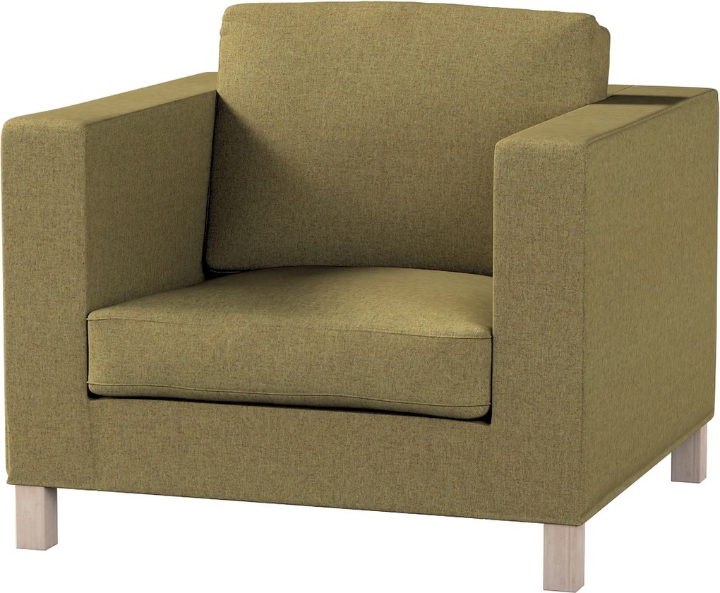 Potah na křesko IKEA Karlanda, krátký barva zelená látka pletený vzor