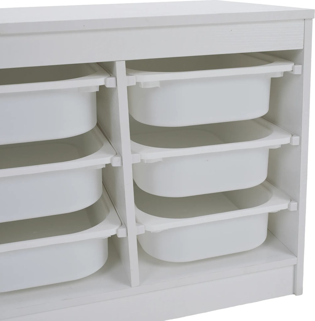 Organizér s úložnými boxy, bílá, TRIMAL