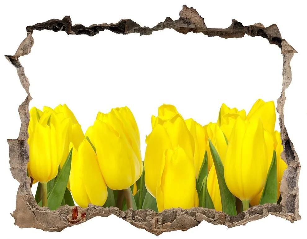 Wallmuralia Samolepící nálepka fototapeta Žluté tulipány 95x64 cm