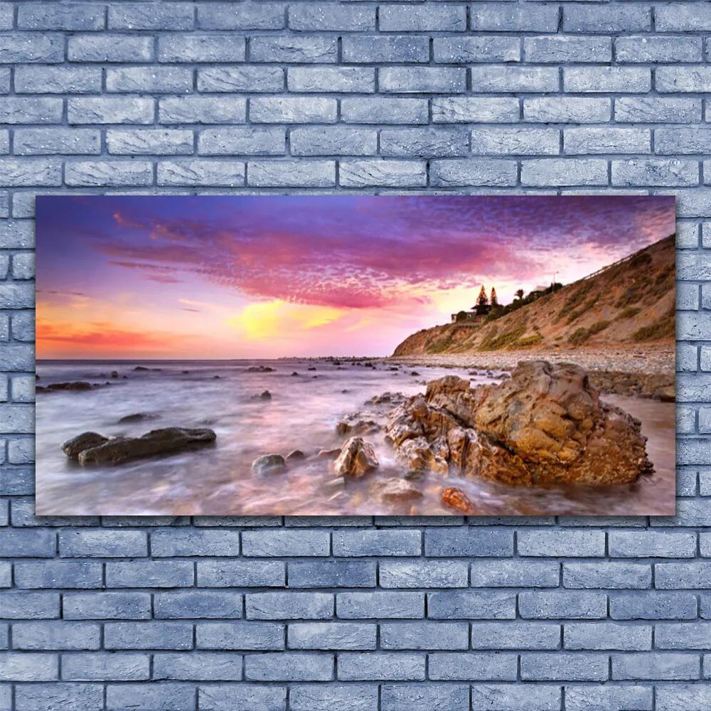 akrylový obraz Moře Kameny Krajina 120x60 cm