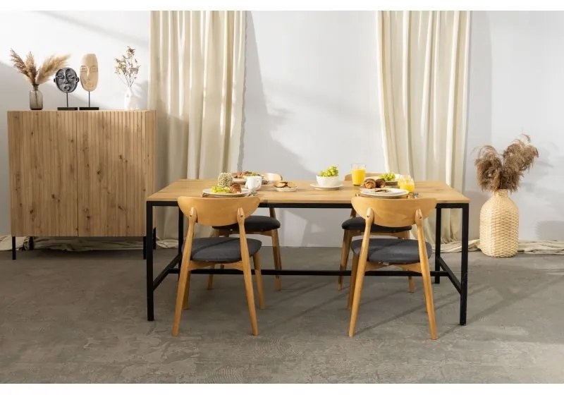 Jídelní stůl Garant 180x90 cm divoký dub/černý