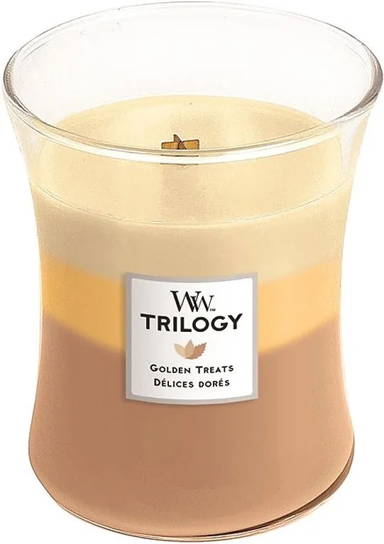 WoodWick – Trilogy vonná svíčka Golden Treats Golden Treats (Sladké pochoutky), 275 g