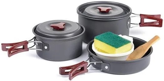 Kempingové nádobí naturehike set hliníkového nádobí pro 2-3 osoby 680g