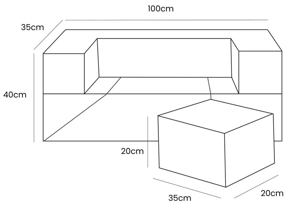 Tyrkysové manšestrové pěnové hřiště 100x35x40 cm Montessori – Meowbaby
