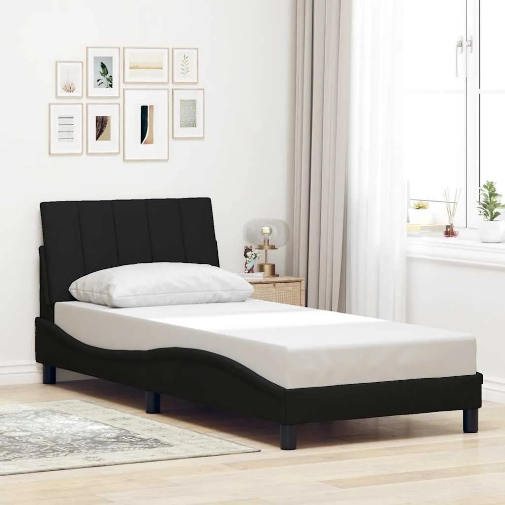 Rám postele bez matrací Hanko černá 90x200 cm textil 3310365