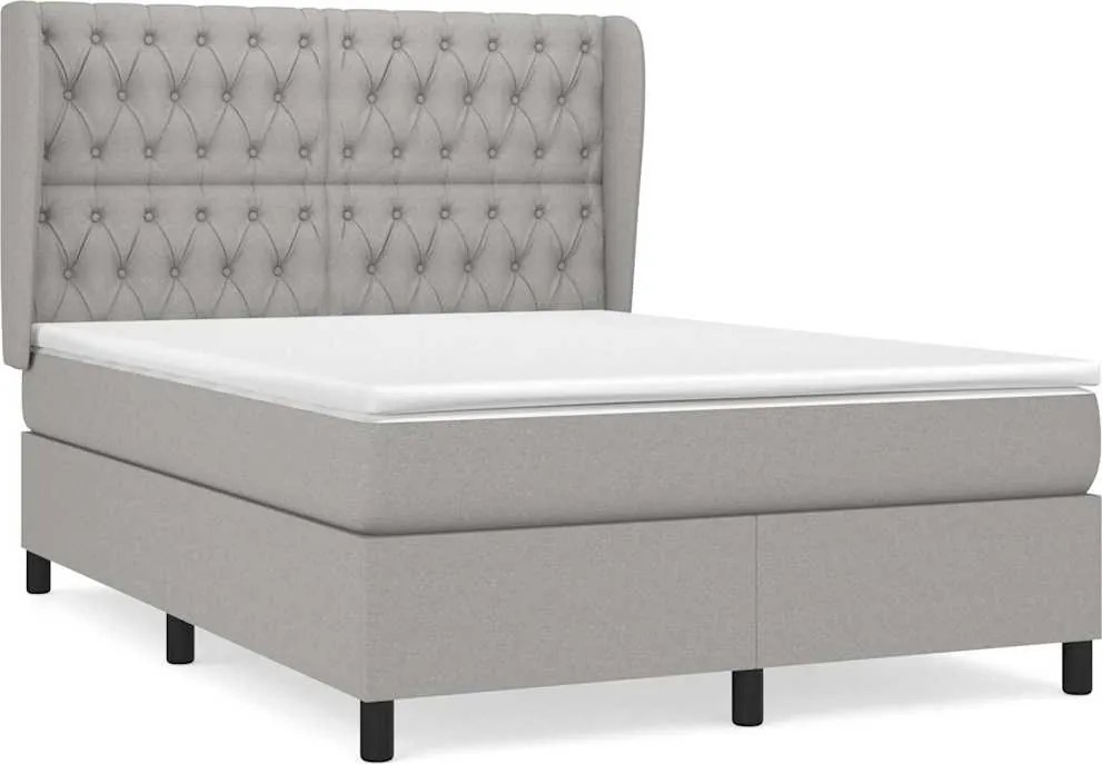 Box spring postel s matrací světle šedá 140 x 190 cm textil 3128197