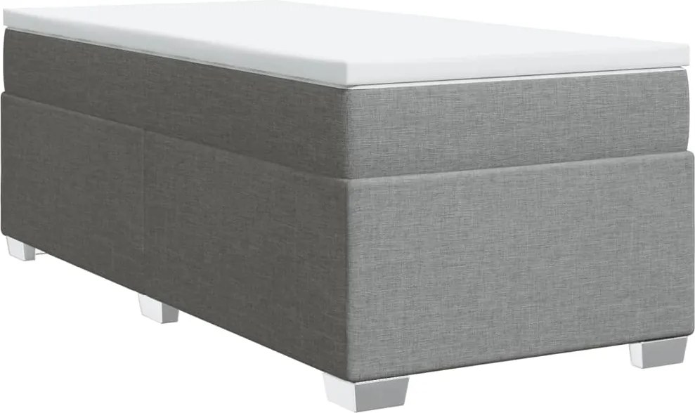 Box spring postel s matrací světle šedá 80 x 200 cm textil 3285088